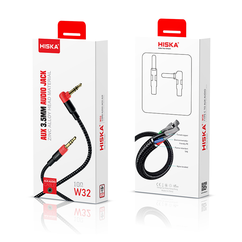 کابل AUX هیسکا مدل W32 طول 1 متر - موبایل فن آور